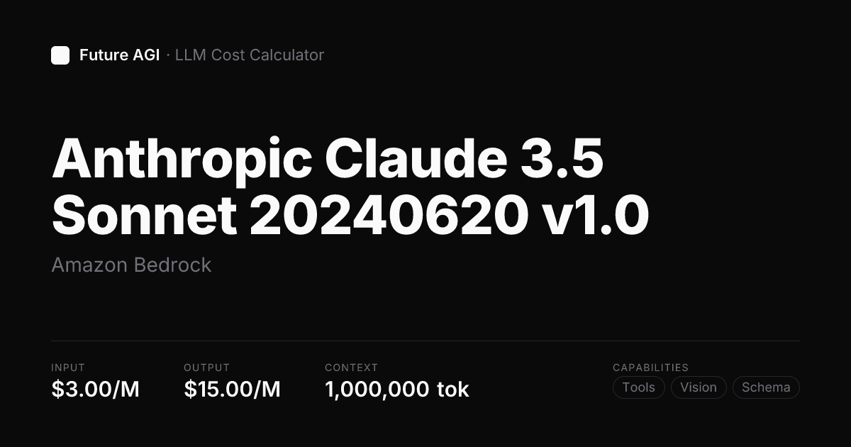 Anthropic Claude 3.5 Sonnet 20240620 v1.0 pricing — Amazon Bedrock ...